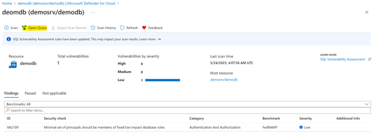 Vulnerability Assessments for Azure SQL