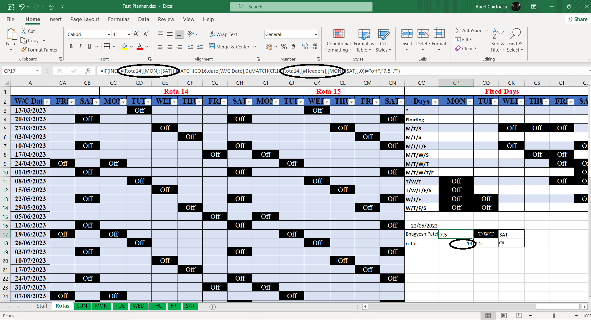 Automatically change tables based on data from one cell. | Microsoft Community Hub