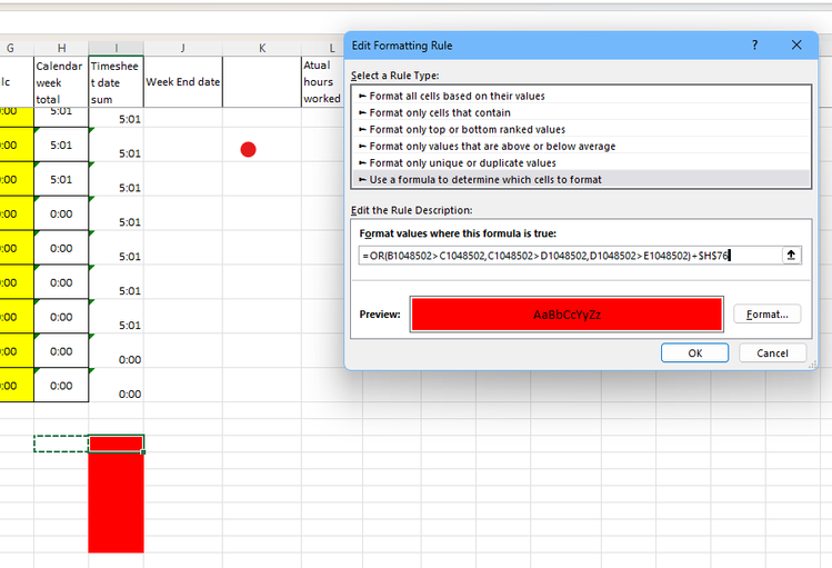 Cannot edit conditional formatting formula. | Microsoft Community Hub