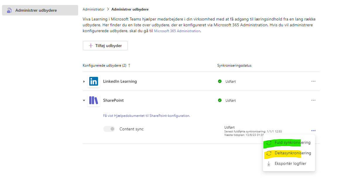 SYNC-function(s) in Viva Learning - How do they work in practise ...