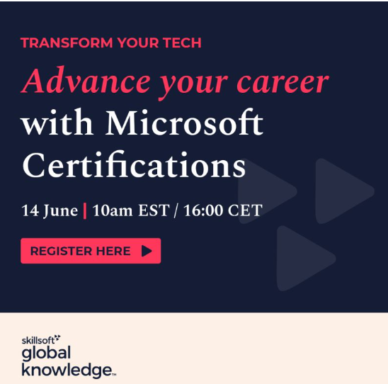 Join us for a Microsoft Certifications webinar tomorrow, June 14th at 10AM Eastern time ...