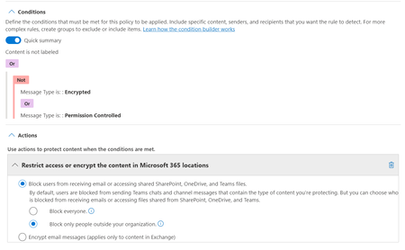 Does Microsoft DLP has a condition to check mail is encrypted or not? | Microsoft Community Hub