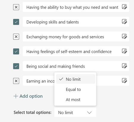 Microsoft Forms "Select total option" for answers | Microsoft Community Hub
