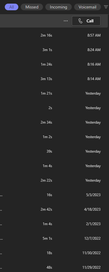 Teams Call History | Microsoft Community Hub