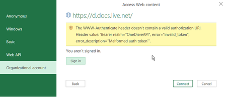 Query unable to connect to https://d.docs.live.net/ | Microsoft Community Hub