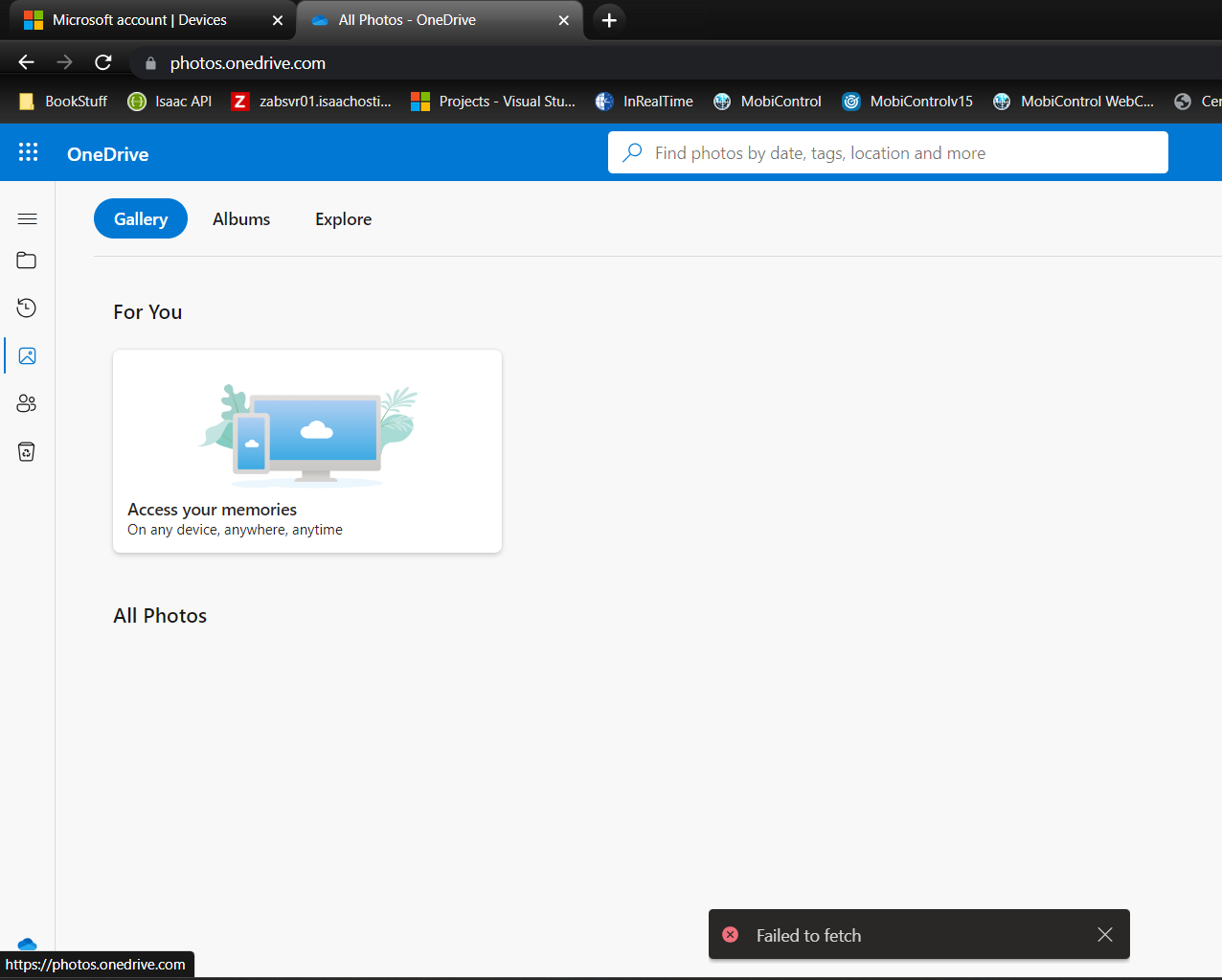 Signed in to OneDrive but it "failed to fetch" | Microsoft Community Hub