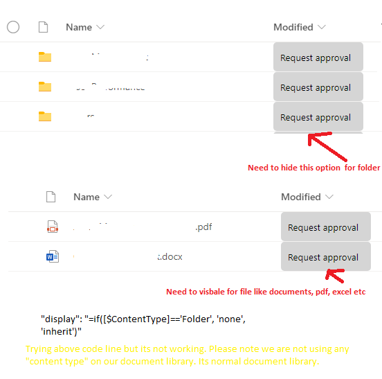 Need to hide column data when it is folder or display data when it is file on SharePoint ...