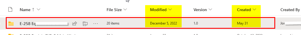 SharePoint online folder Modified date older than Created | Microsoft Community Hub