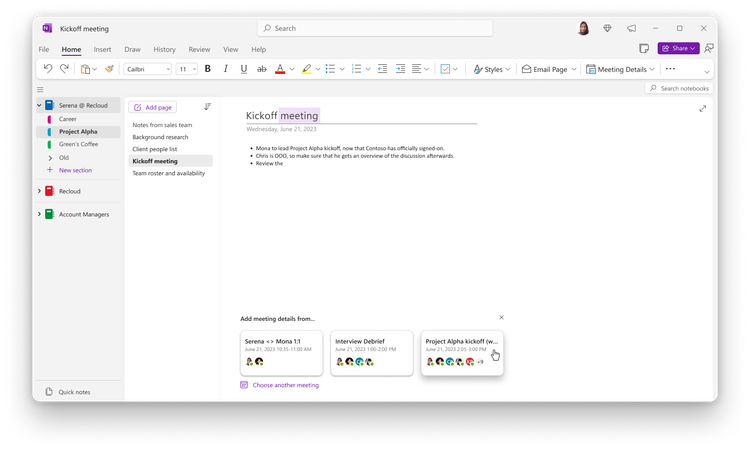 Meeting Details in OneNote | Microsoft Community Hub