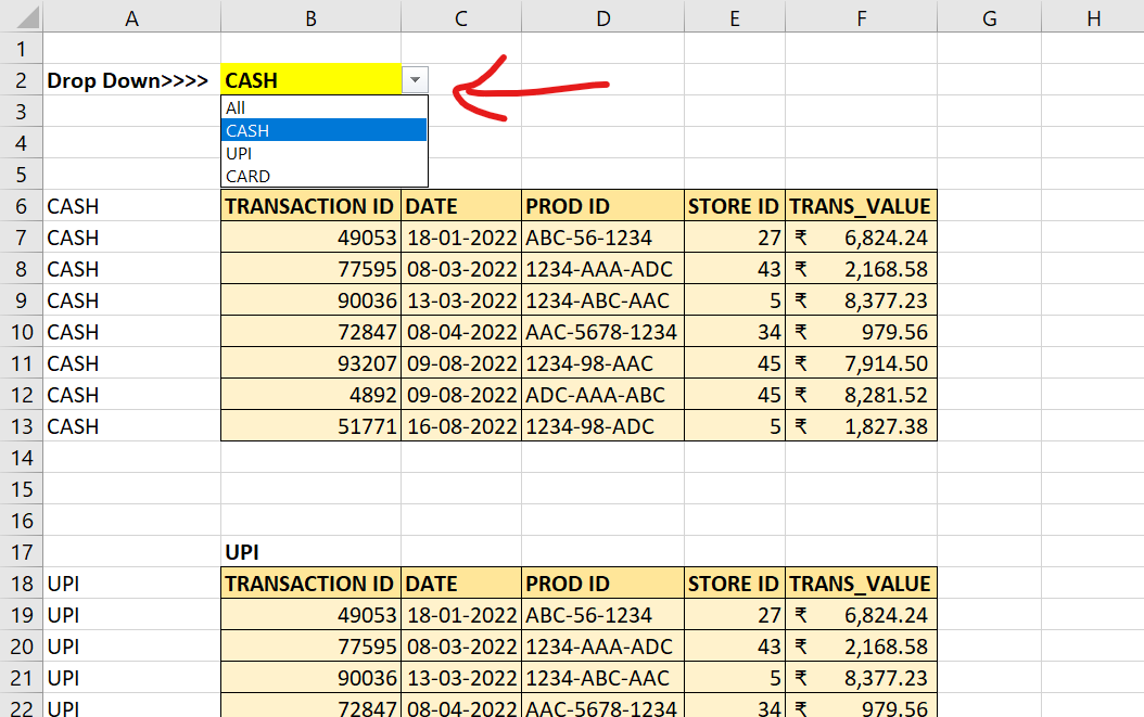 Dynamic Rows Hideunhide Through Vba On The Basis Of Value Selected