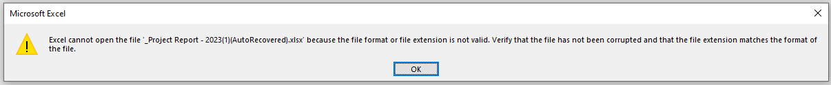 Excel Cannot Be Open Because The File Format Or File Extension Is Not