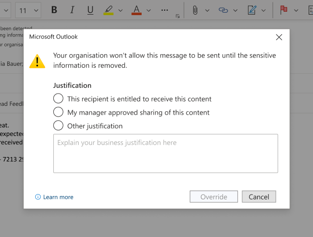 Oversharing Pop-up in Outlook– Customize experience via GPO settings ...