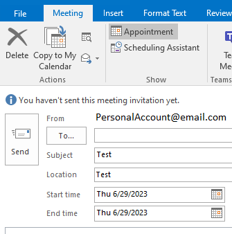 Outlook 2016 Microsoft Exchange - Invite Attendees from Other Account ...