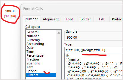 Brackets around negative numbers (formatting) | Microsoft Community Hub