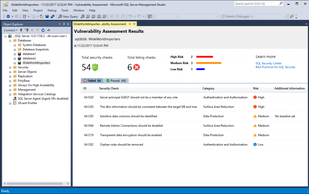 SQL Vulnerability Assessment now available for SQL Server 2012 and up ...