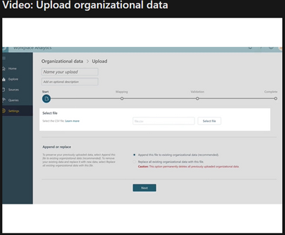 Subsequent uploads of organizational data screen do not show options to "Add new employees ...