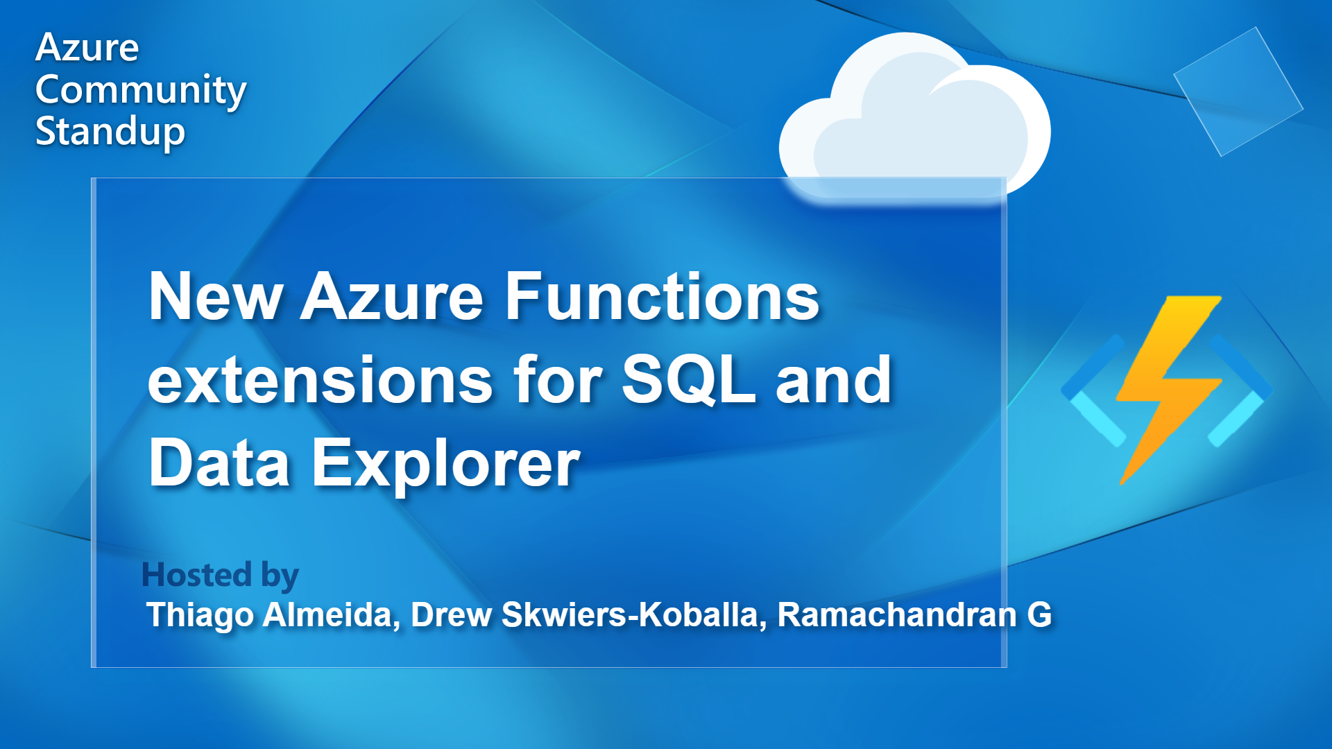 Azure Functions Community Standup New Azure Functions Extensions For Sql And Data Explorer