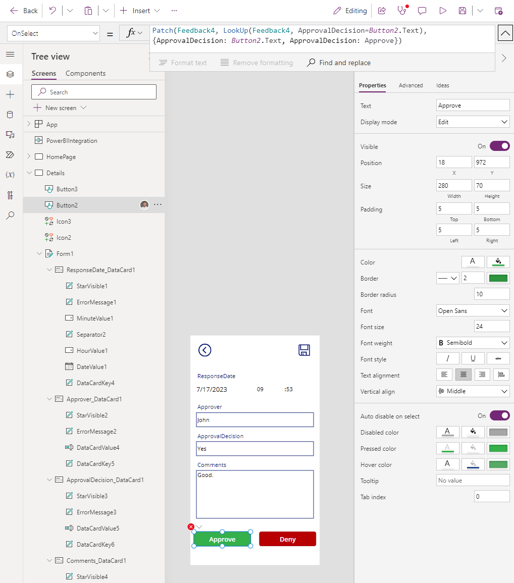 PowerApps: Using Buttons to Update Existing Records | Microsoft Community Hub