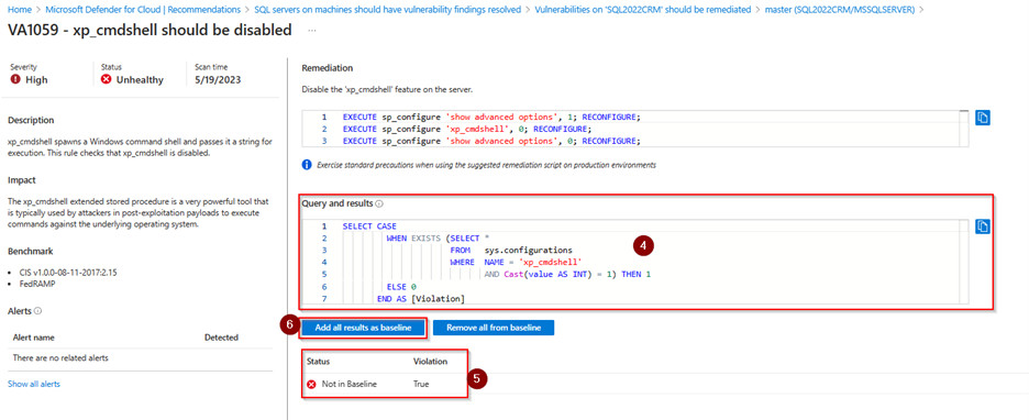 Microsoft Defender for Cloud - 'SQL servers on machines should have vulnerability findings ...