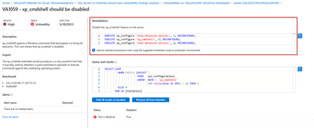 Microsoft Defender for Cloud - 'SQL servers on machines should have vulnerability findings ...