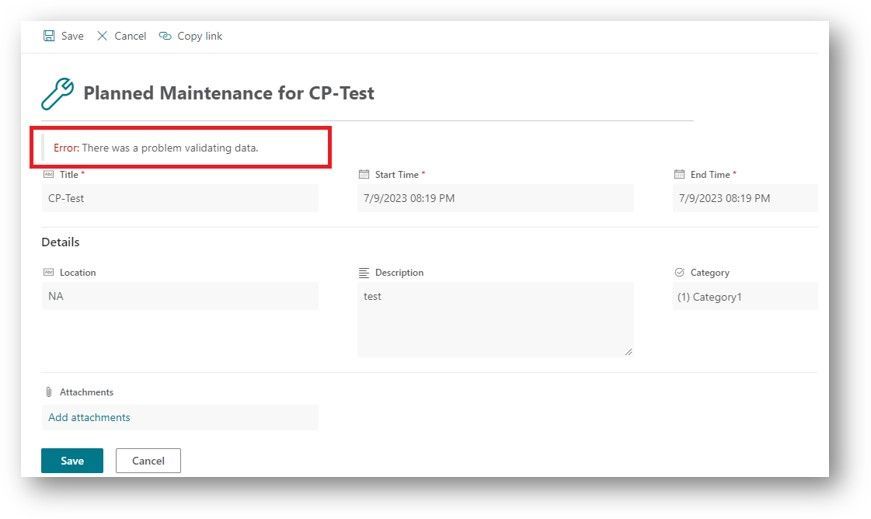 there was a problem validating data. | Microsoft Community Hub