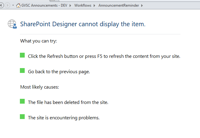 Cannot open SharePoint Designer workflow in SPD 2013 | Microsoft Community Hub