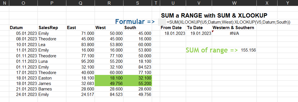 RANGE with SUM and XLOOKUP | Microsoft Community Hub