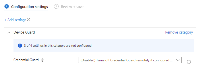Unable to disable Credential Guard using Intune | Microsoft Community Hub