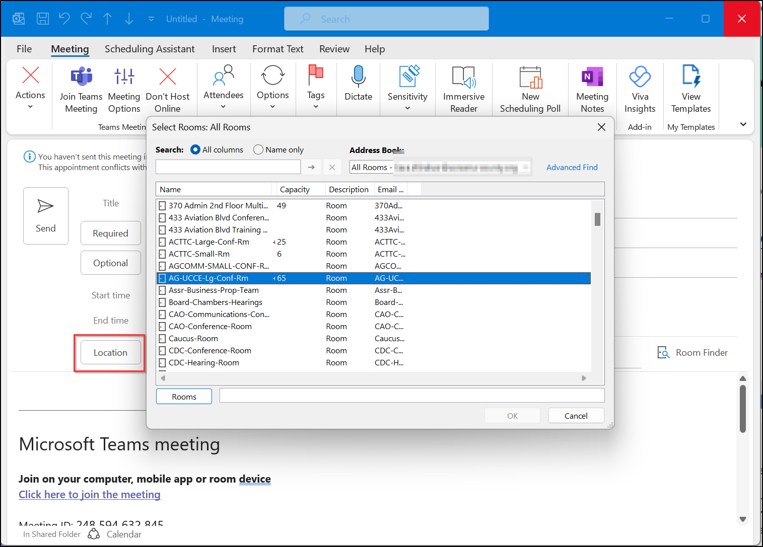 Teams not finding Rooms (resource mailboxes) when scheduling within ...
