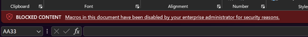 Security Error :Macros disabled by your enterprise administrator for ...