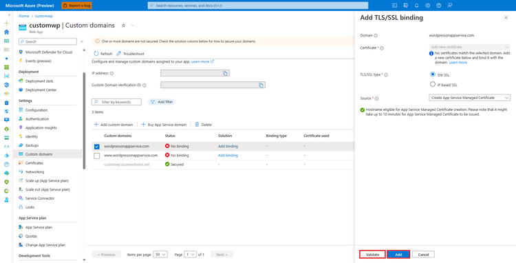 How to use Custom Domains with WordPress on App Service | Microsoft Community Hub