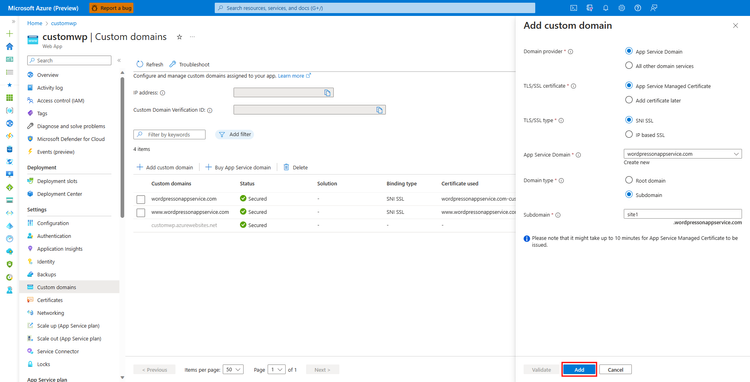 How to use Custom Domains with WordPress on App Service | Microsoft ...