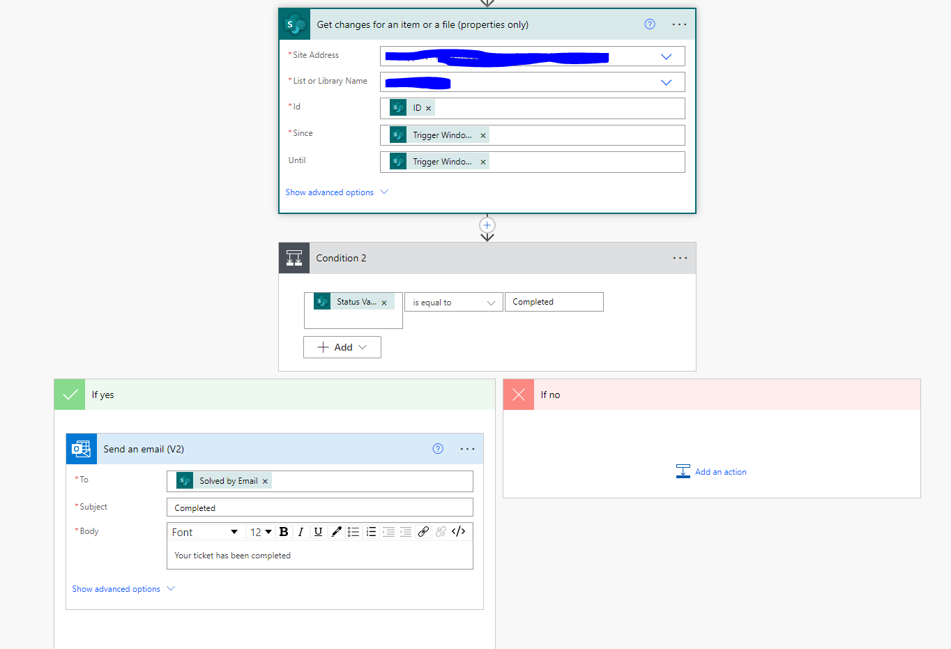 Sending ticket sender notification when ticket is completed | Microsoft ...