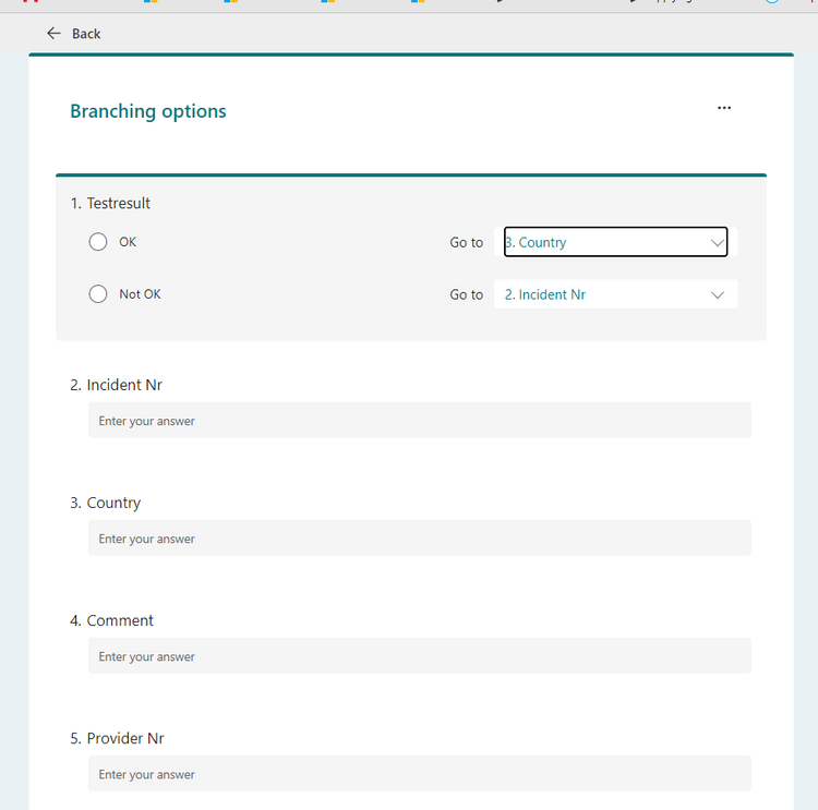 MS Forms - Question only visible if previous answer | Microsoft ...