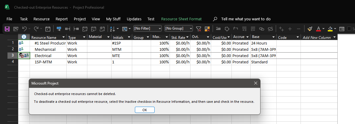 Project Web App Enterprise Resource - Delete/Remove Resource | Microsoft Community Hub