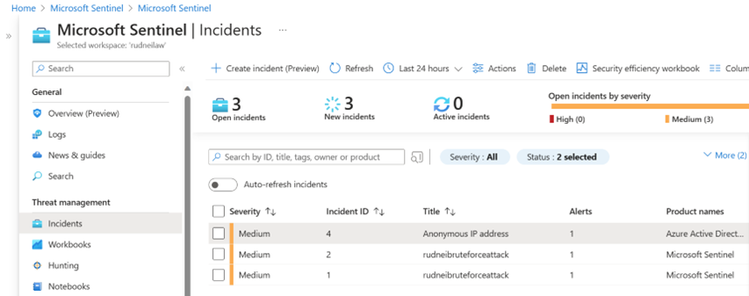 Implementing Microsoft Sentinel and Two simulated threats from scratch ...