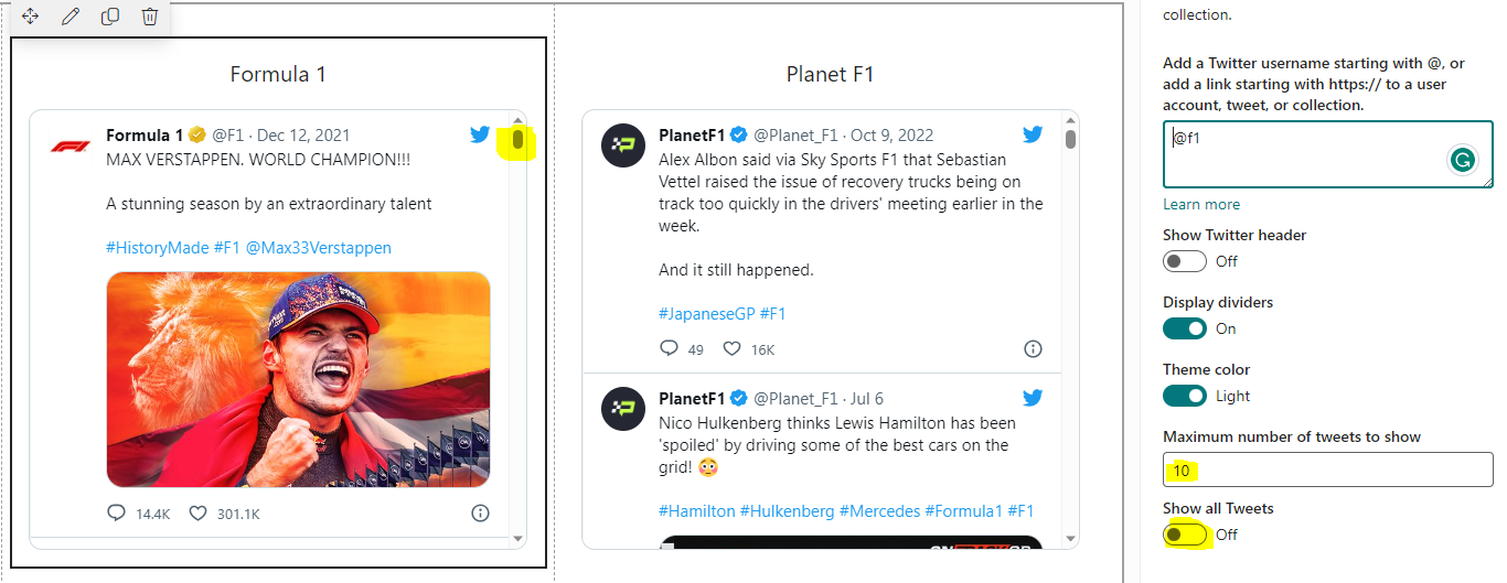 Tweet limit is not working in Tweeter webpart | Microsoft Community Hub