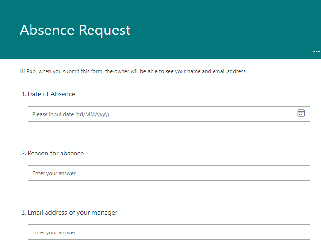 Use an email address requested in a microsoft form to send an email ...