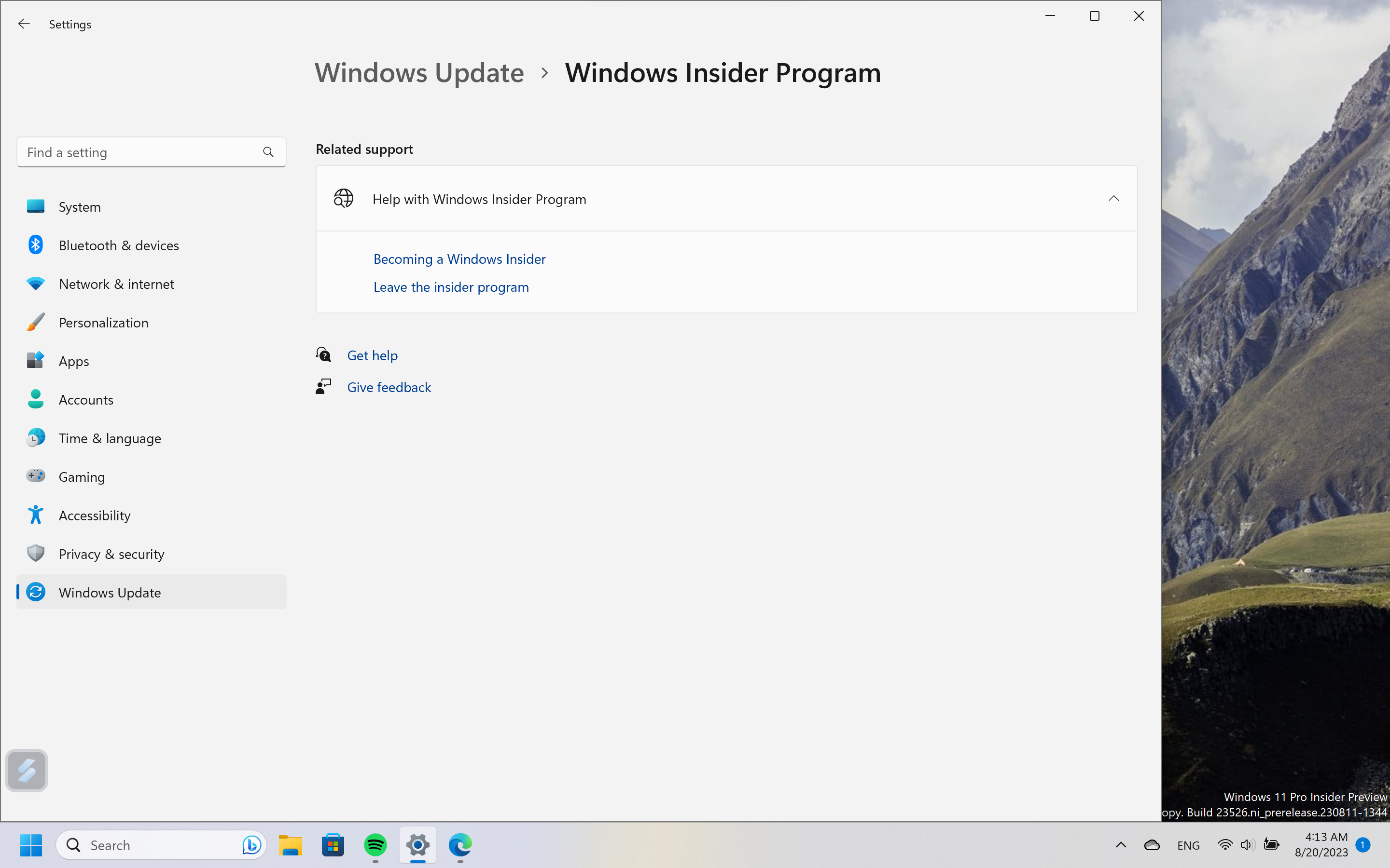 Windows Insider Program does not show detail | Microsoft Community Hub