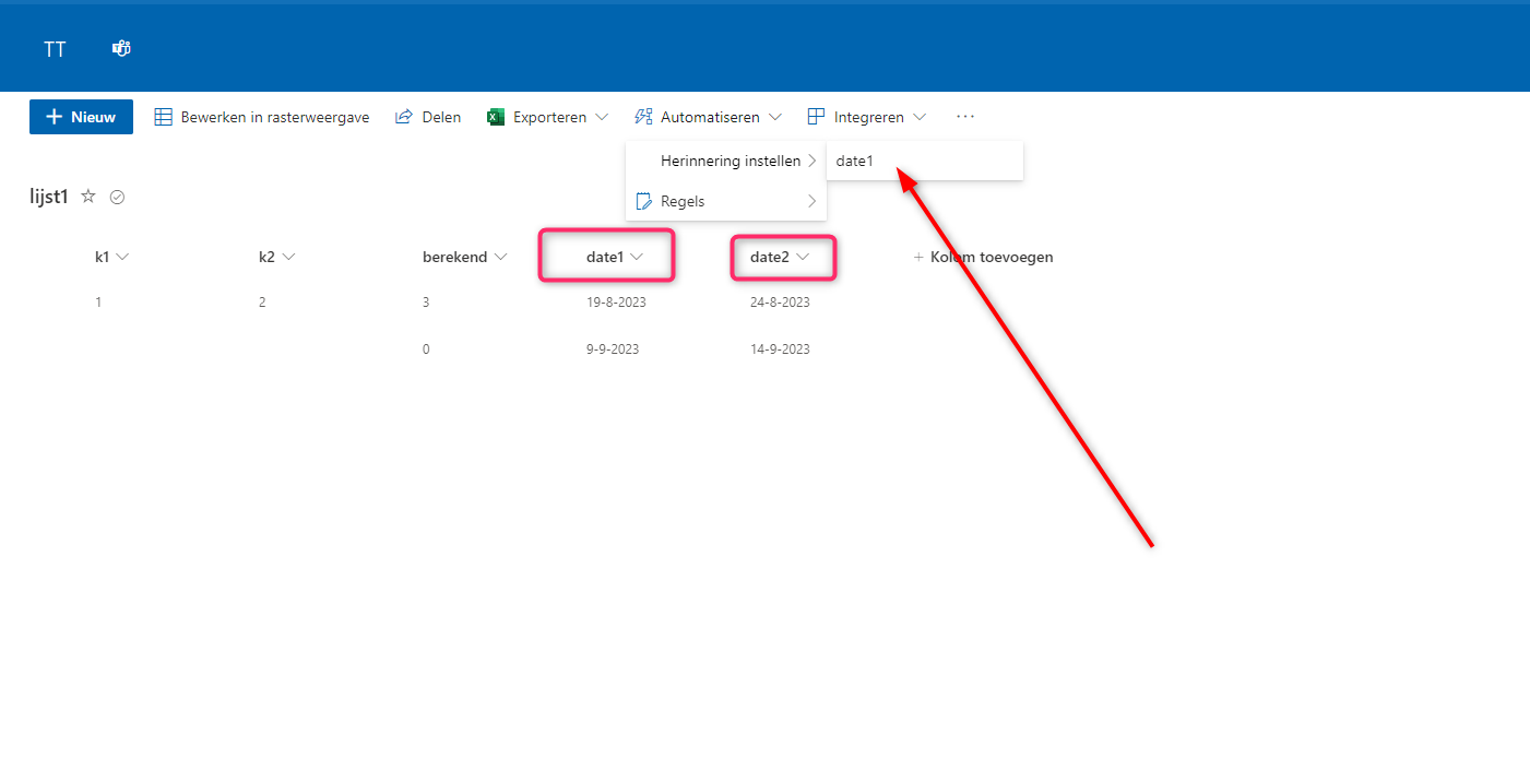 MS List: allow setting a reminder on calculated date fields. | Microsoft Community Hub
