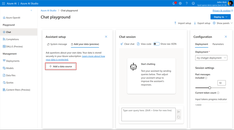 Bring your own Data to Azure OpenAI: Step-by-Step Guide