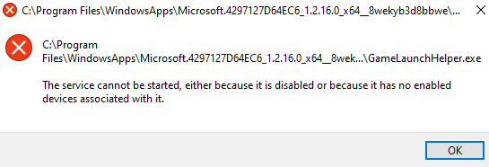 'The service cannot be started, either because it is disabled or because it has no enabled ...
