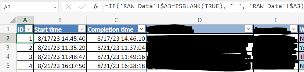MS Form Response Spreadsheet Formulas | Microsoft Community Hub