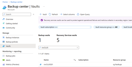 Move Backups In Recovery Service Vault From LRS/GRS To ZRS While Not Preserving The Data ...