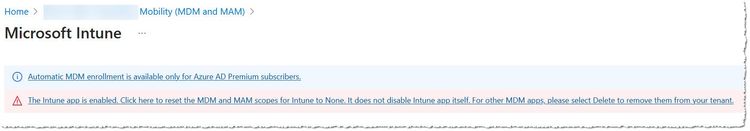 Unable to change MDM scope to None. Reset not working | Microsoft ...