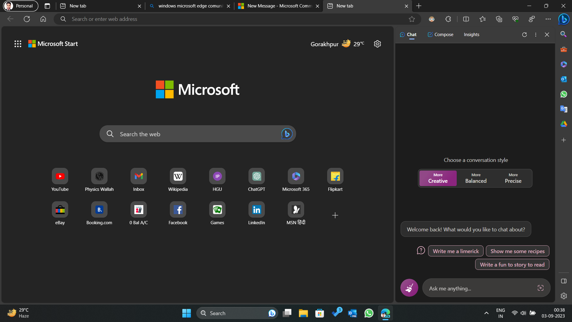 Bing ChatGPT interface issue: Chat window opening in sidebar instead of full screen mode ...