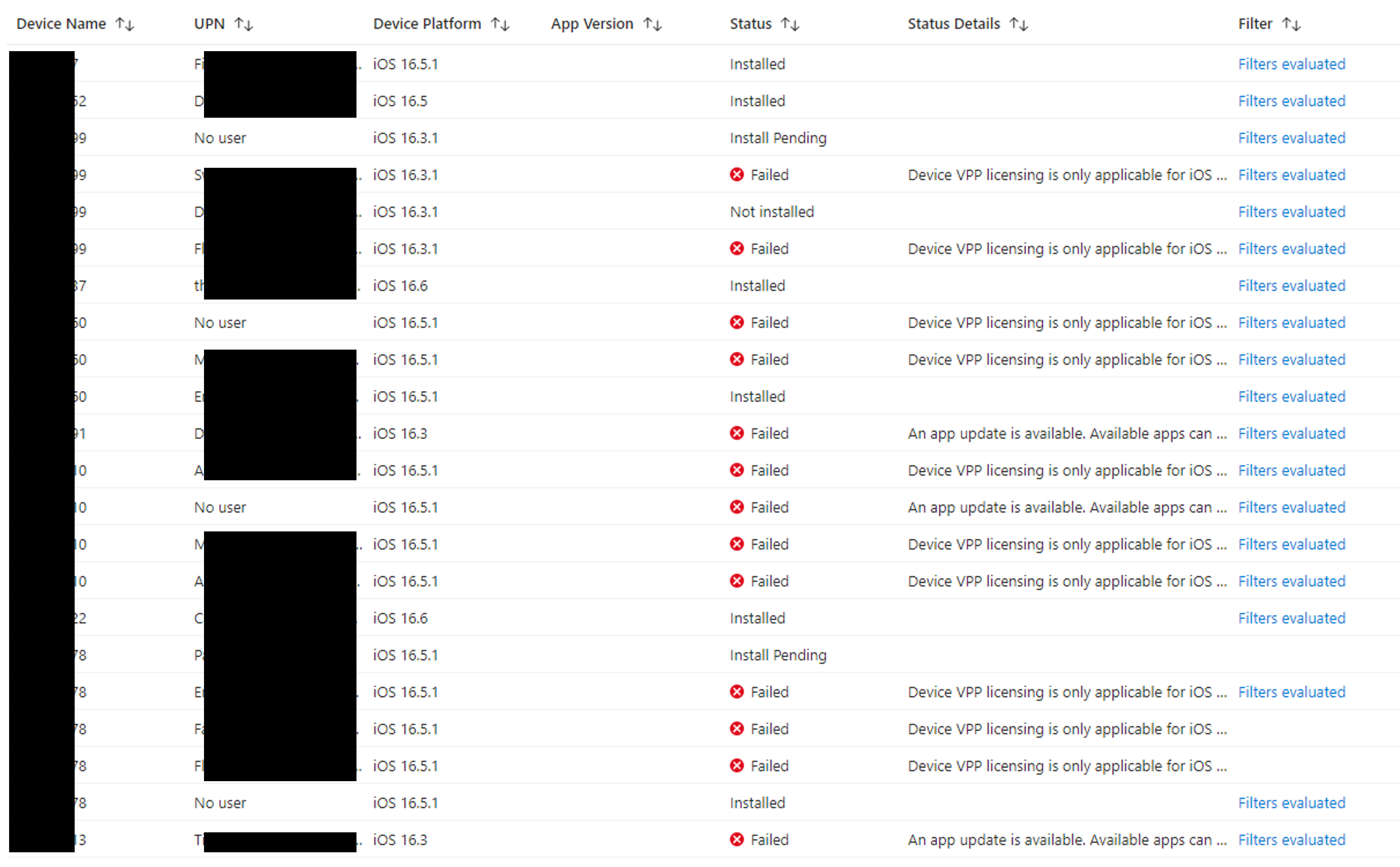 iOS App Installation Report - Missing Pending Status | Microsoft ...