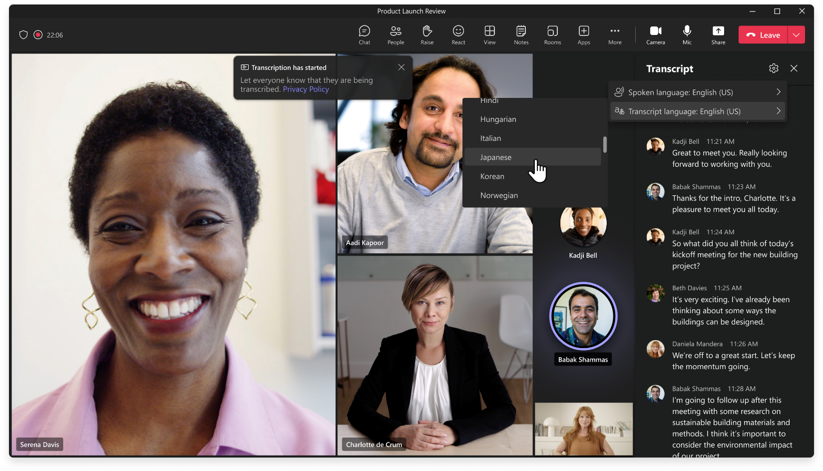 Now In Public Preview And Targeted Release Live Translated Transcript For Teams Premium Users 