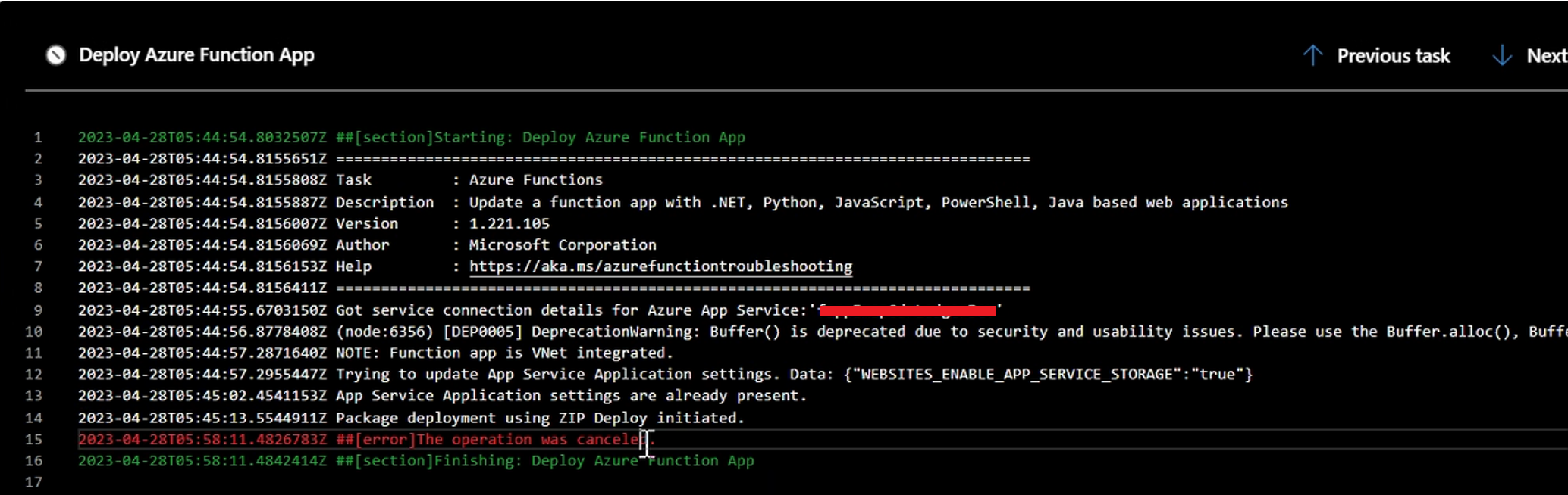 Function App Deployment From Azure Devops Never Complete Microsoft Community Hub