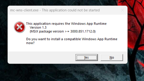 Error MSIX package version >= 3000.851.1712.0 | Microsoft Community Hub